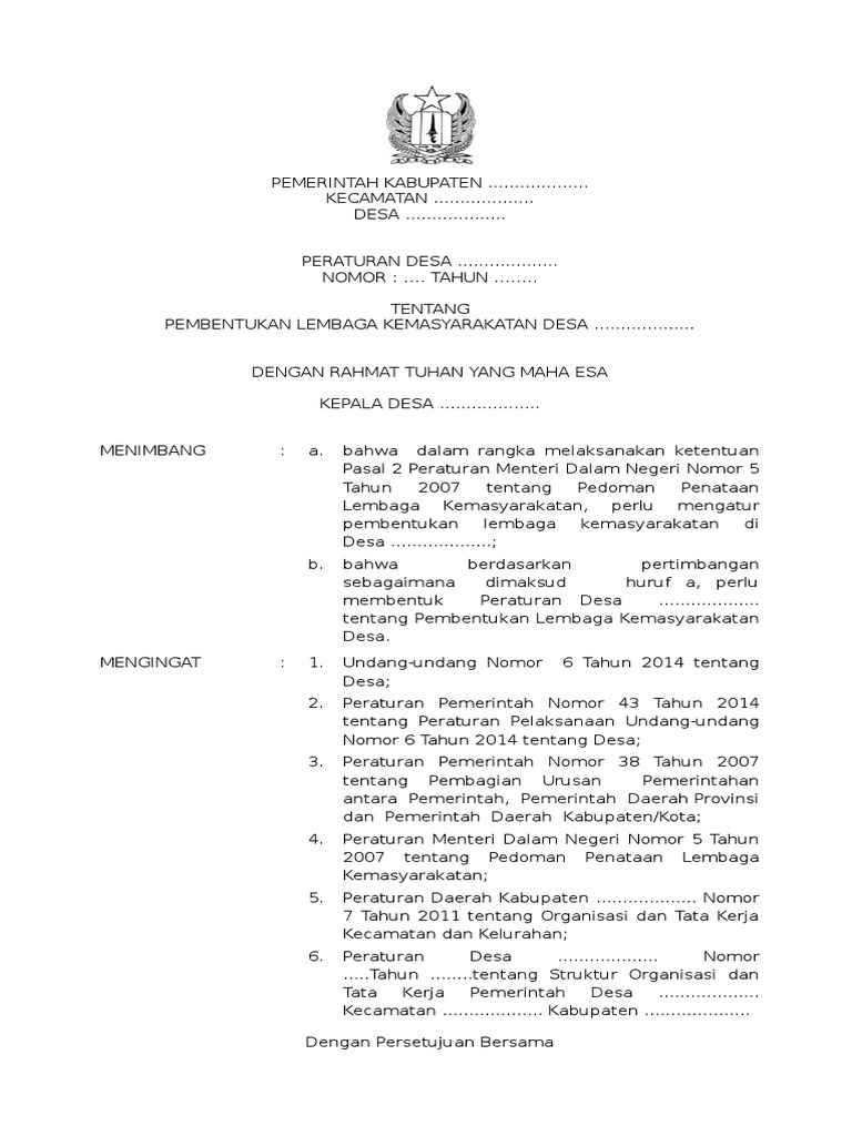 Contoh Perdes LKD | PDF