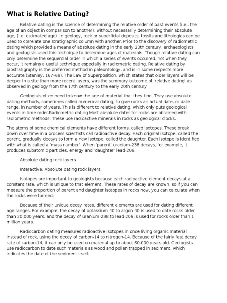 What Is Relative Dating? | Download Free PDF | Radioactive Decay ...
