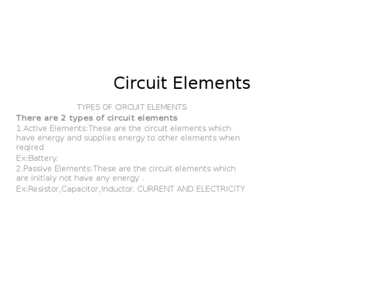Circuit Elements | PDF