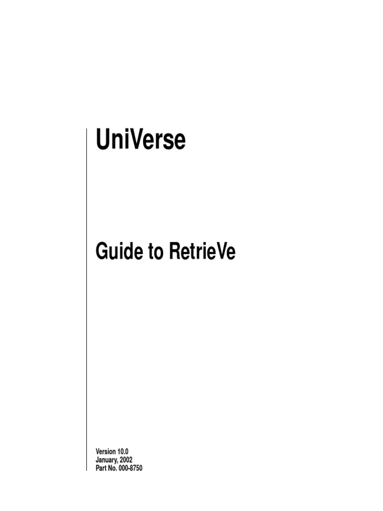 Universe Guide To RetrieVe | PDF | Sql | Databases