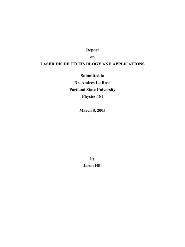 2005 Hill Laser Diode Report | PDF | Laser Diode | Laser