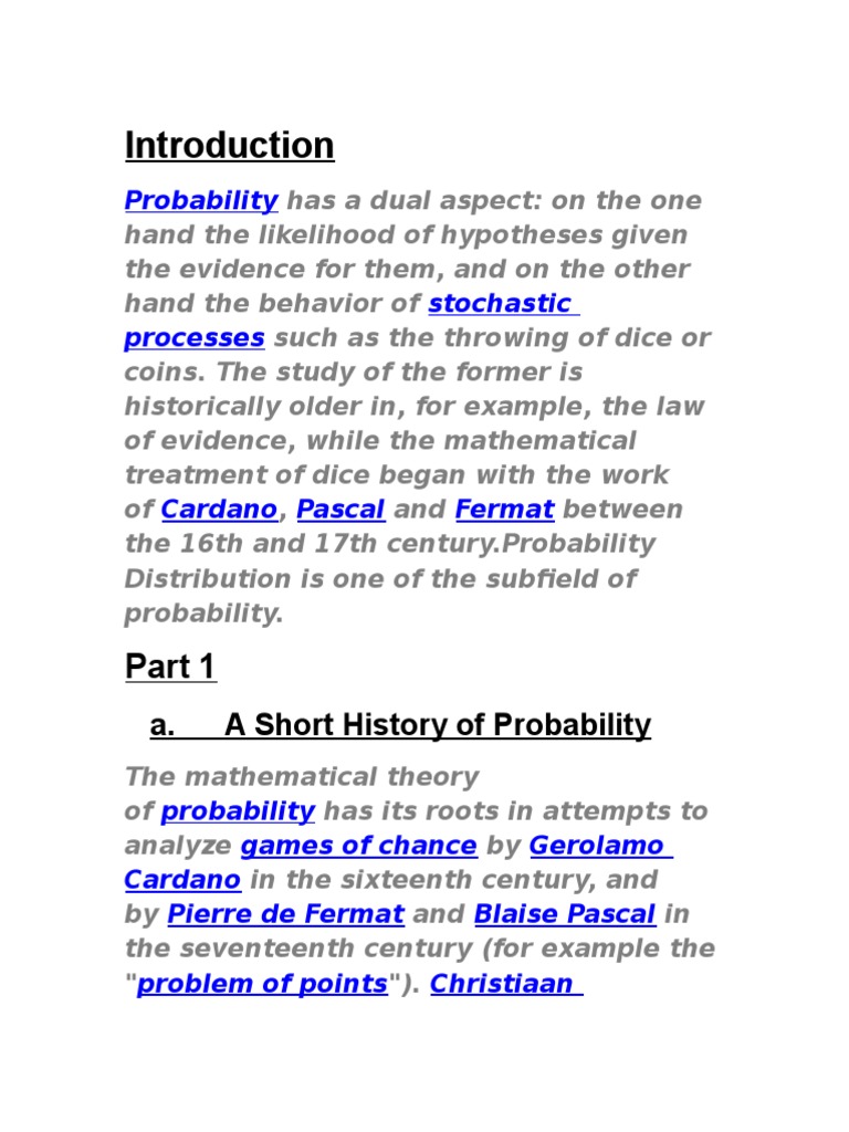 History of Probability | PDF | Probability Theory | Linear Programming