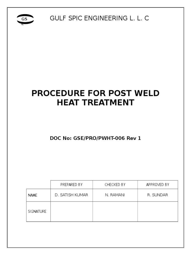 Pro PWHT 006 Rev 1 - Procedure For PWHT | PDF | Thermocouple | Hvac