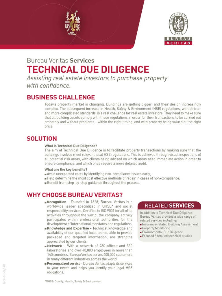 Technical Due Diligence | PDF | Due Diligence | Regulatory Compliance