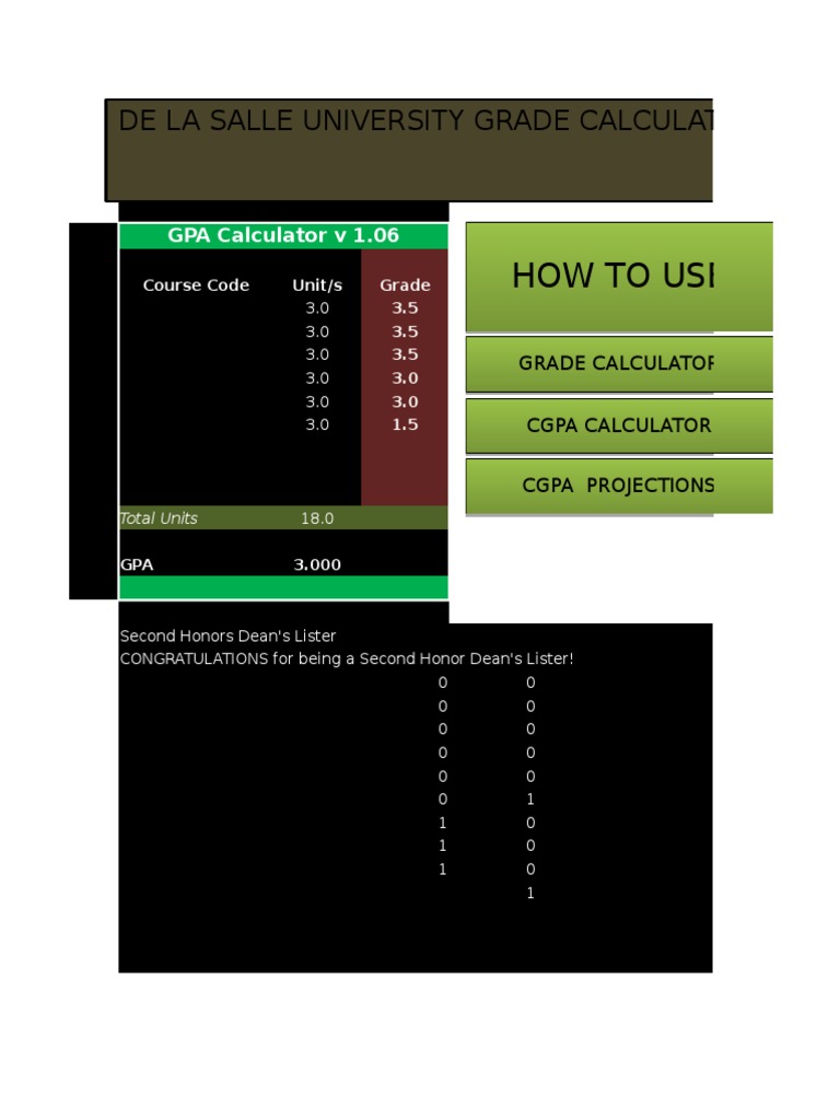 DLSU GPA and CGPA Calculator Guide | PDF | Education Issues | Evaluation