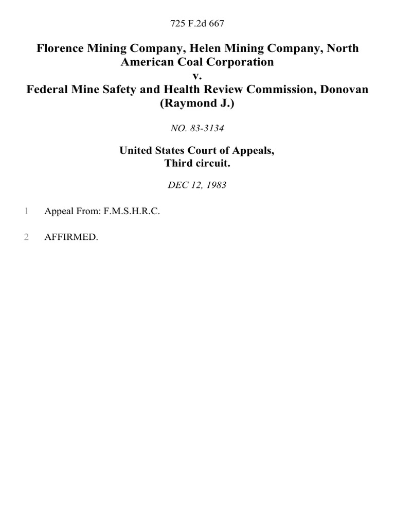 Florence Mining Company, Helen Mining Company, North American Coal ...