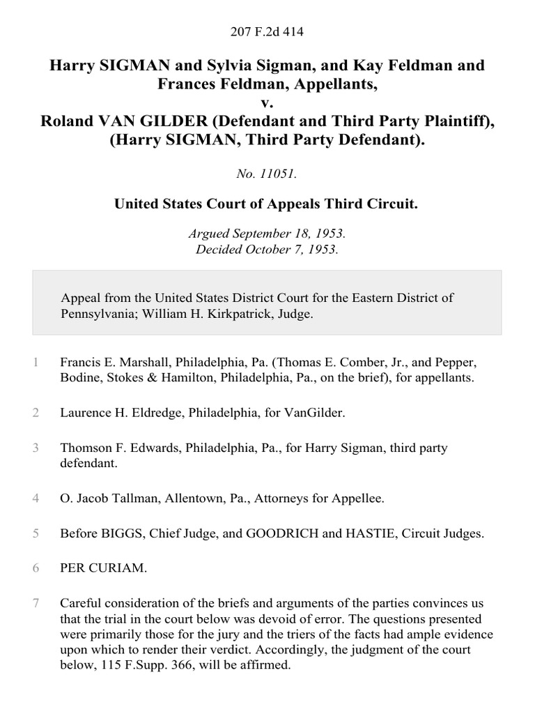 Harry Sigman and Sylvia Sigman, and Kay Feldman and Frances Feldman v ...