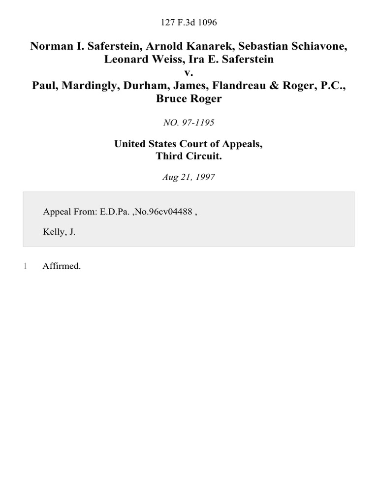 Norman I. Saferstein, Arnold Kanarek, Sebastian Schiavone, Leonard ...