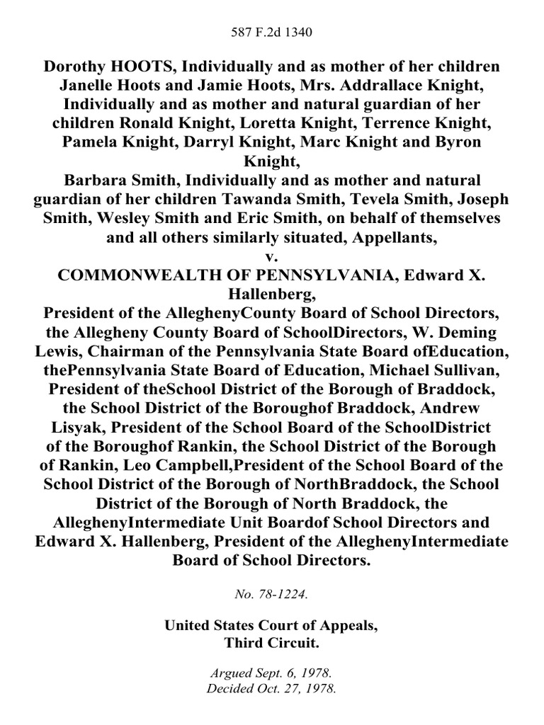 Hoots v. Commonwealth of Pennsylvania Case | PDF | Supreme Court Of The ...