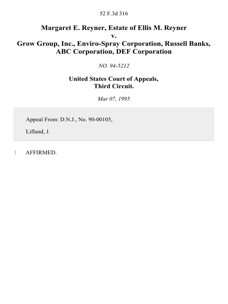Reyner v. Grow Group Appeal Decision | PDF