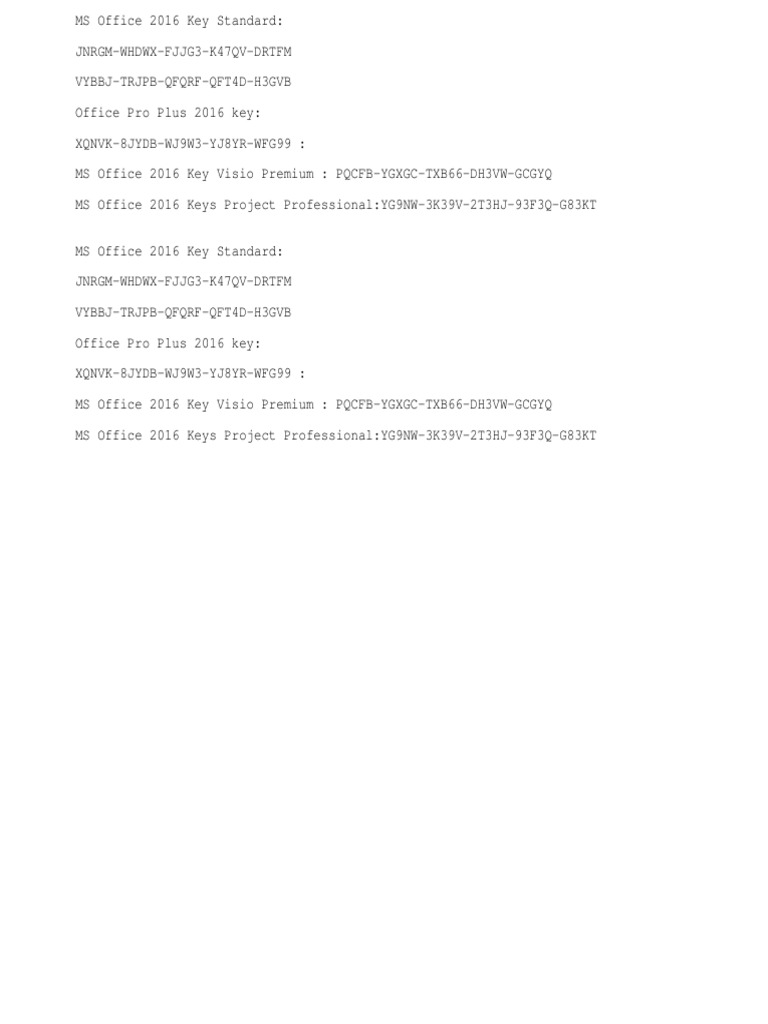 Office 2016 Key | PDF