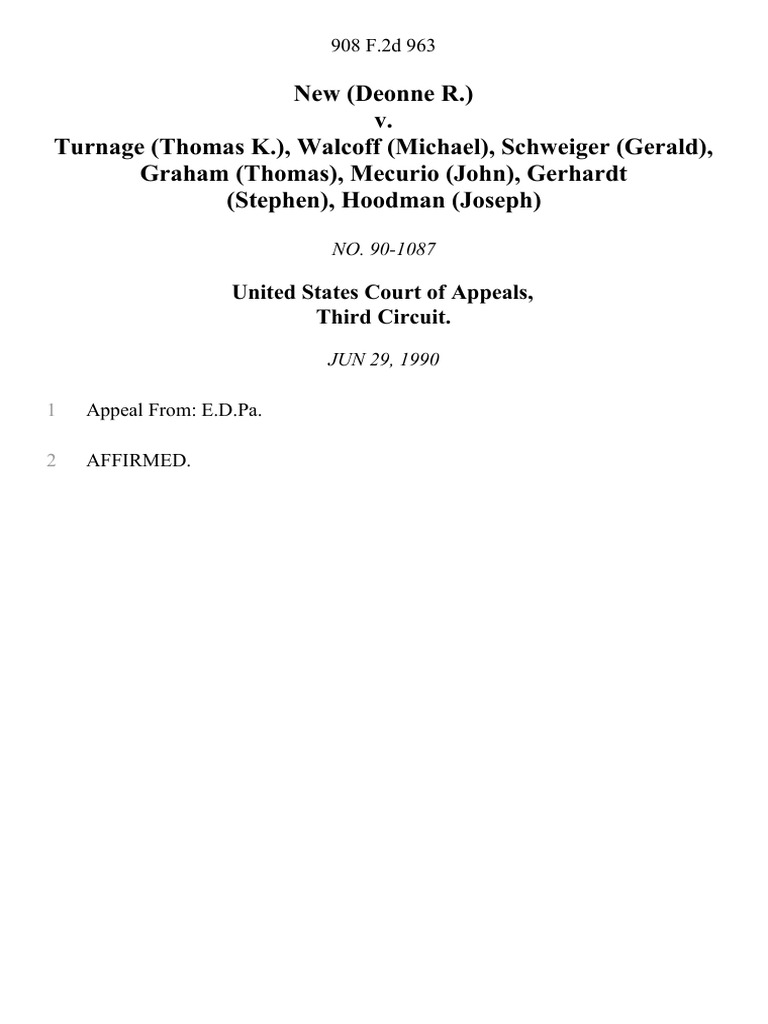 New (Deonne R.) v. Turnage (Thomas K.), Walcoff (Michael), Schweiger ...