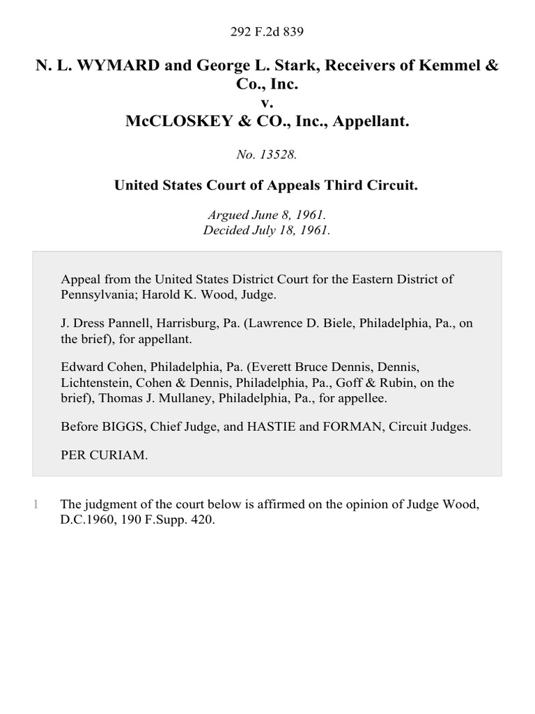 N. L. Wymard and George L. Stark, Receivers of Kemmel & Co., Inc. v ...