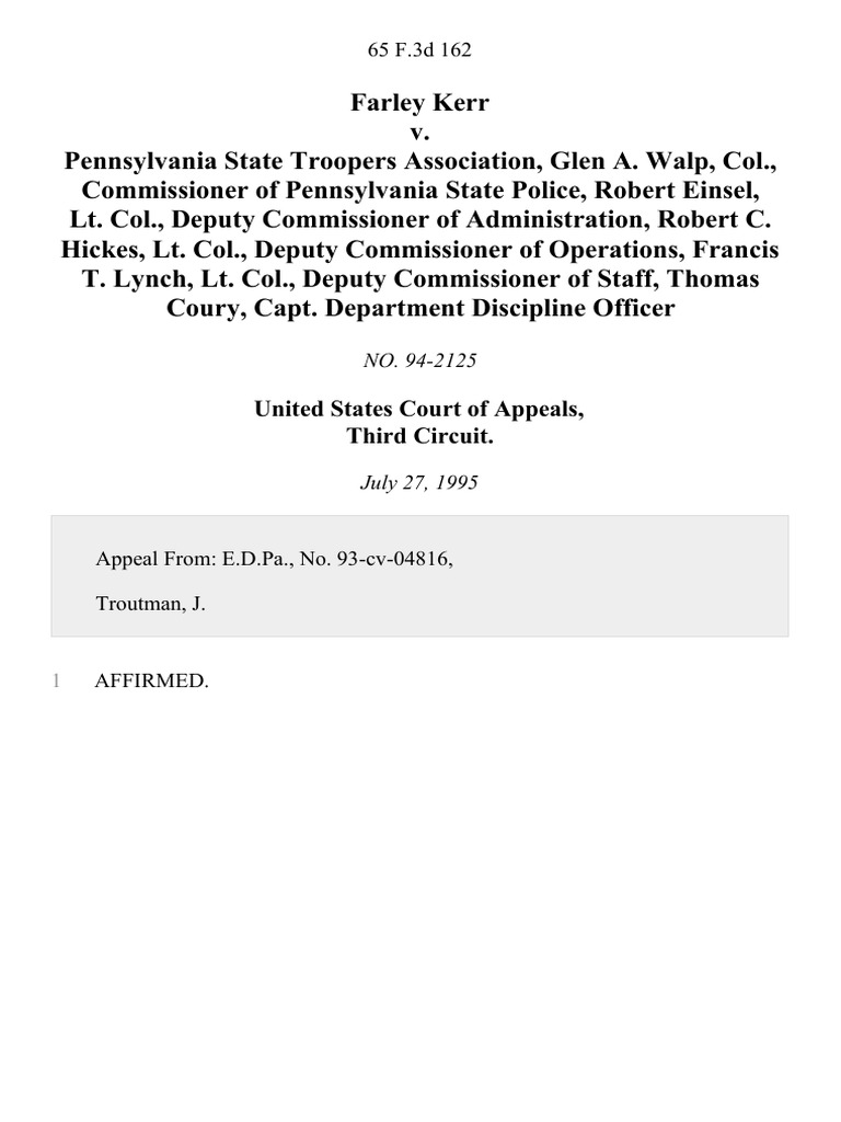 Kerr v. Pennsylvania State Troopers Appeal | PDF