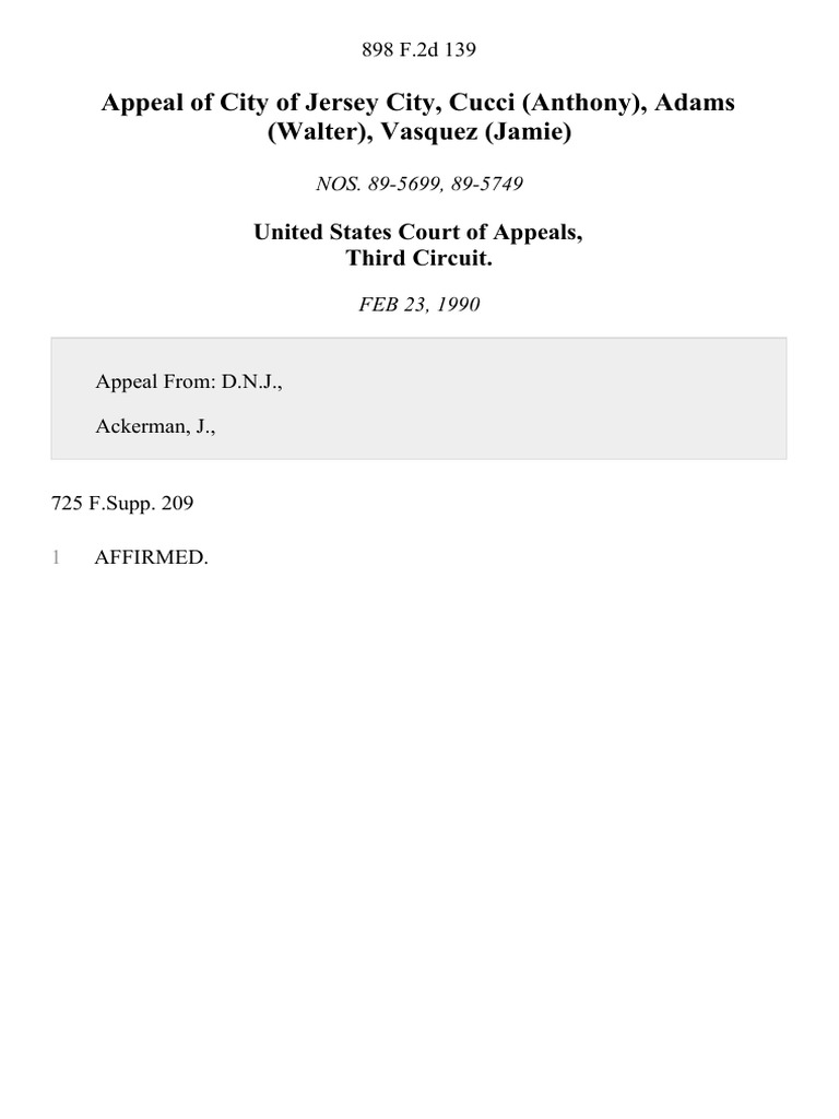 Appeal of City of Jersey City, Cucci (Anthony), Adams (Walter), Vasquez ...