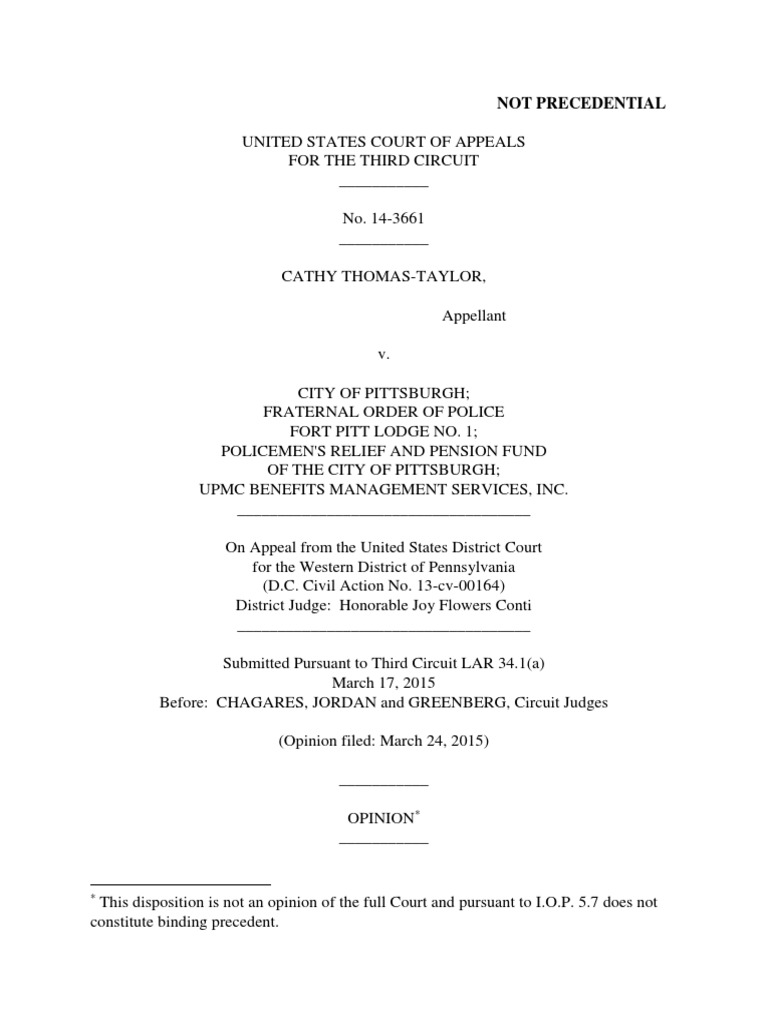 Not Precedential | PDF | Summary Judgment | Precedent