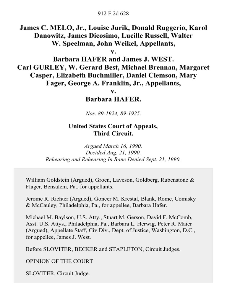 Civil Rights Appeal: Melo v. Hafer Case | PDF | Lawsuit | Summary Judgment