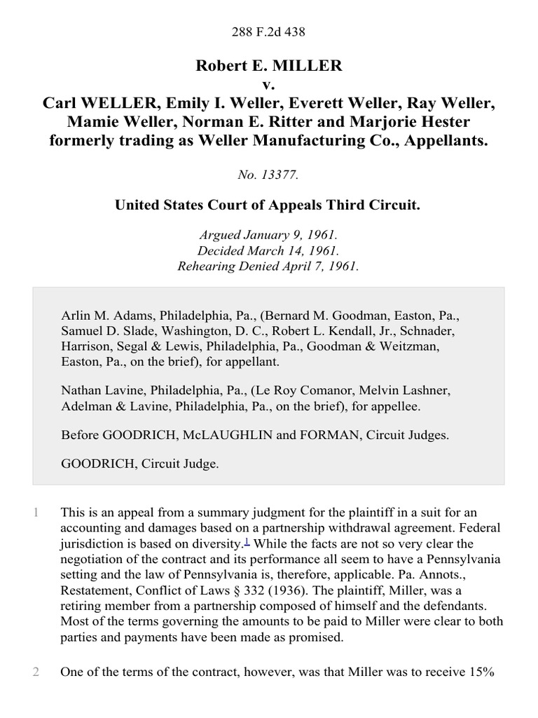 Robert E. Miller v. Carl Weller, Emily I. Weller, Everett Weller, Ray ...