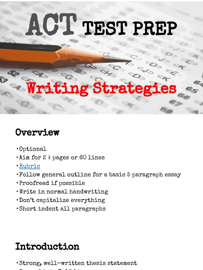 ACT Writing Test Prep Strategies | PDF | Career & Growth | Self-Improvement