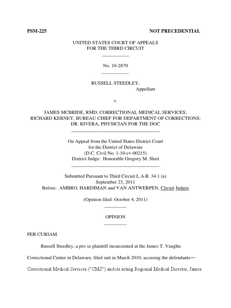 Appeal of Medical Indifference Claim | PDF | Complaint | Lawsuit