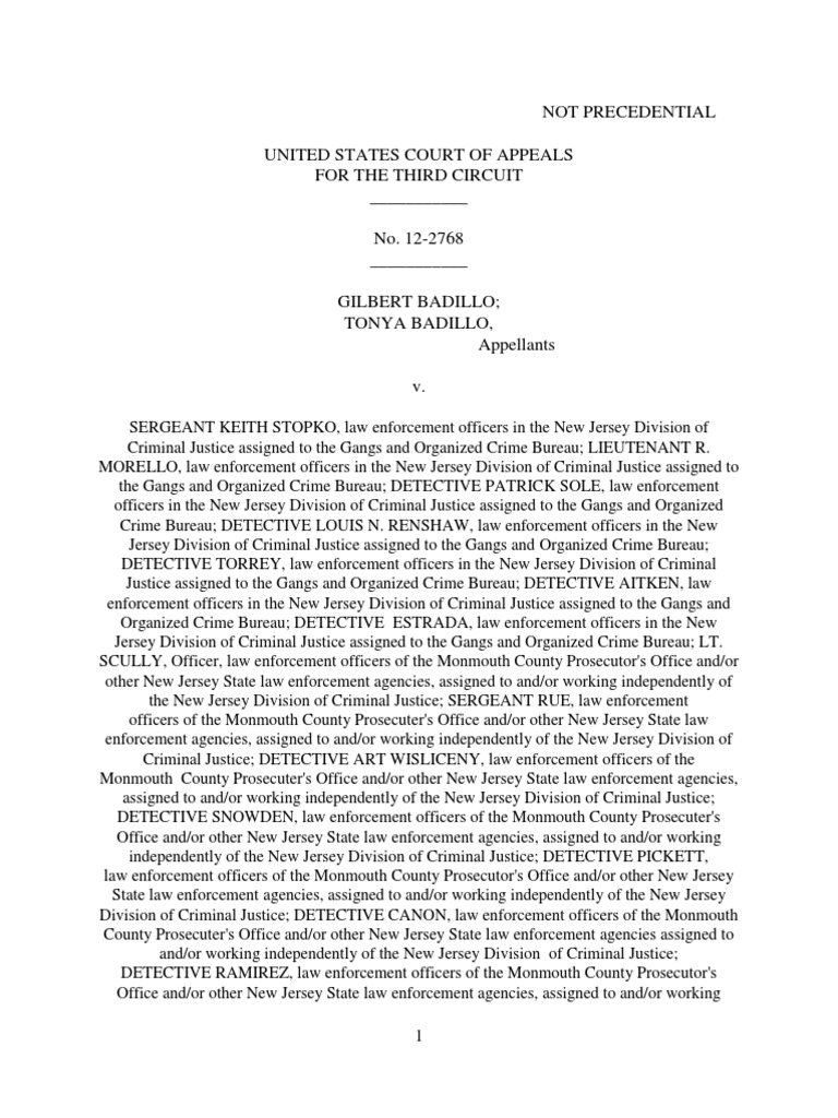 Gilbert Badillo v. Keith Stopko, 3rd Cir. (2013) | PDF | Search And ...