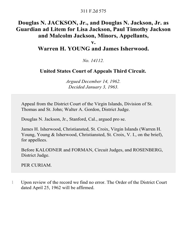 Douglas N. Jackson, Jr., and Douglas N. Jackson, Jr. As Guardian Ad ... Douglas N. Jackson, Jr., and Douglas N. Jackson, Jr. As Guardian Ad ...