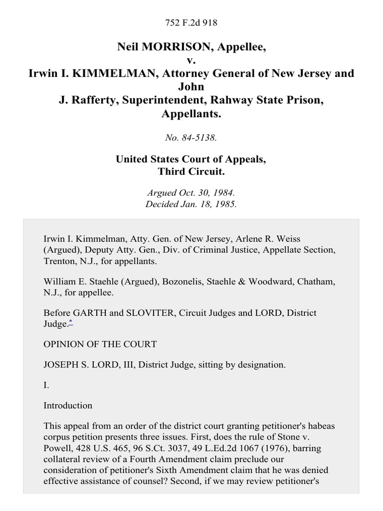 Neil MORRISON, Appellee, v. Irwin I. KIMMELMAN, Attorney General of New ...