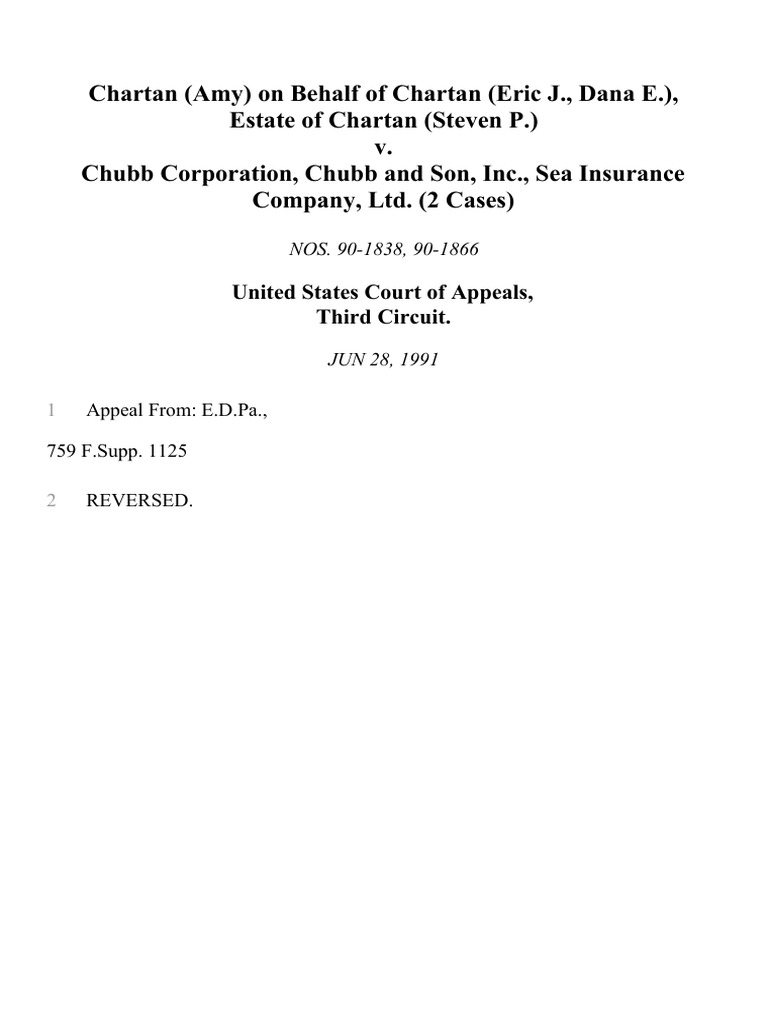 Chartan (Amy) On Behalf of Chartan (Eric J., Dana E.), Estate of ...