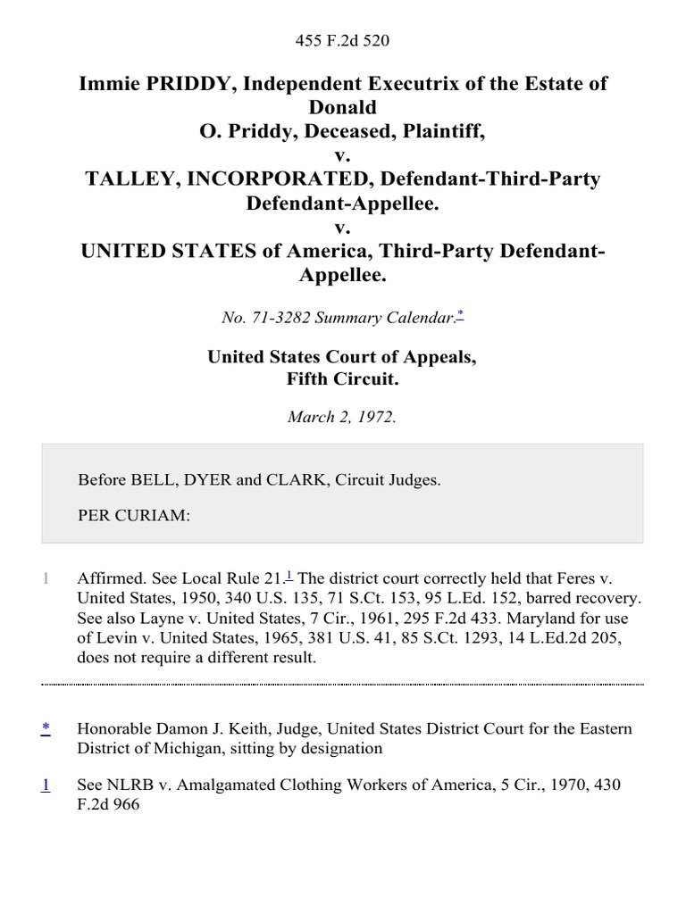 United States Court of Appeals, Fifth Circuit.: No. 71-3282 Summary ...