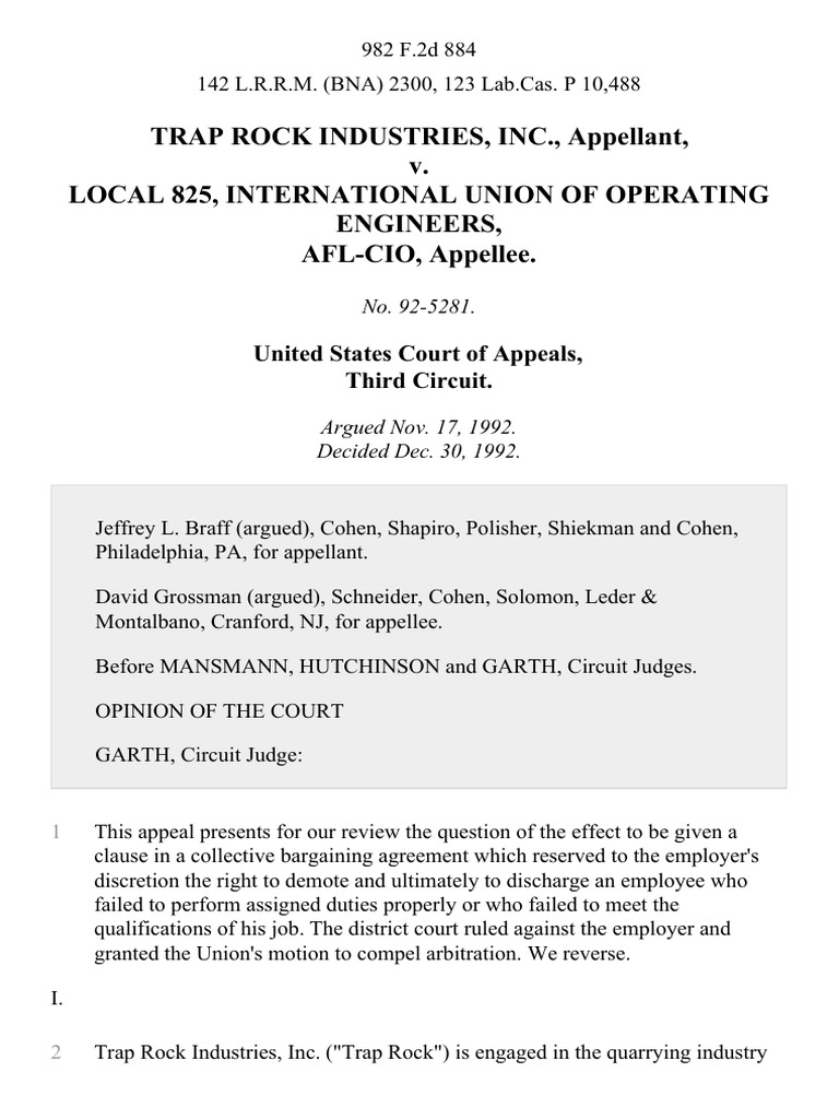 Trap Rock Industries, Inc. v. Local 825, International Union of ...