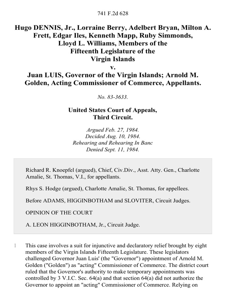 Virgin Islands Appointment Dispute | PDF | Standing (Law) | Supreme ...