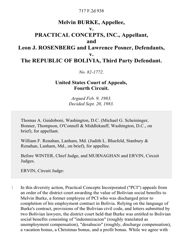 Melvin Burke v. Practical Concepts, Inc., and Leon J. Rosenberg and ...