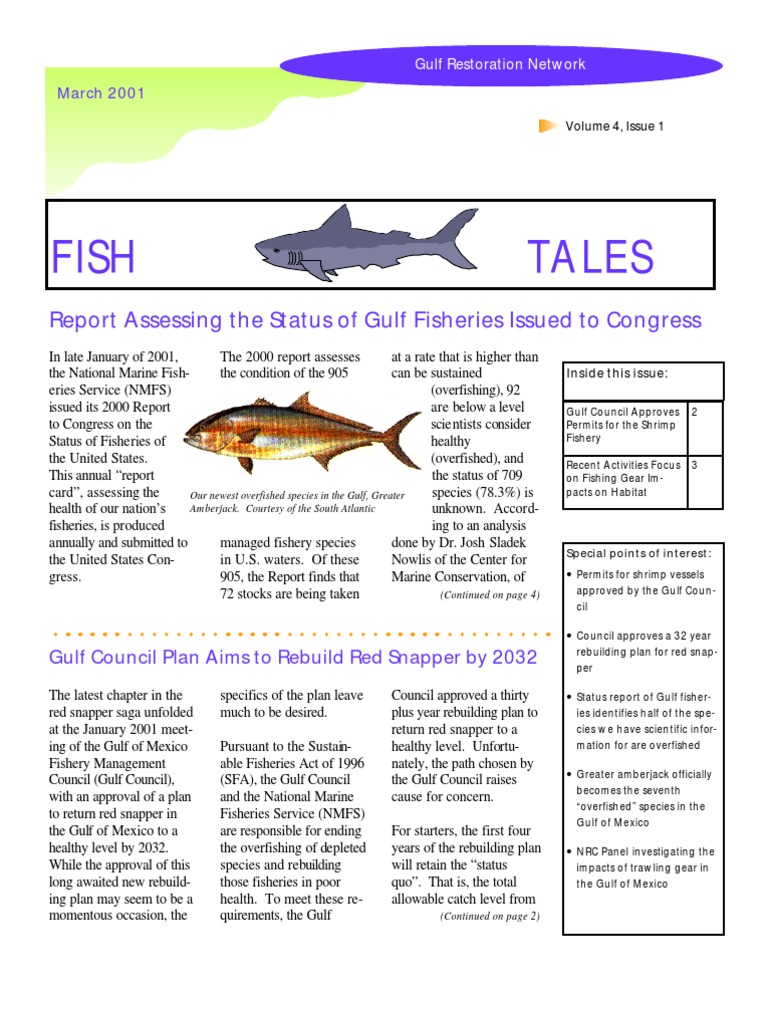 Fish Tales: Report Assessing The Status of Gulf Fisheries Issued To ...