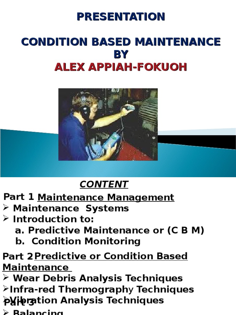 Condition Based Maintenance Techniques | PDF | Production And ...