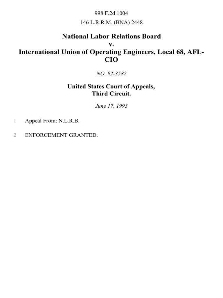 National Labor Relations Board v. International Union of Operating ...