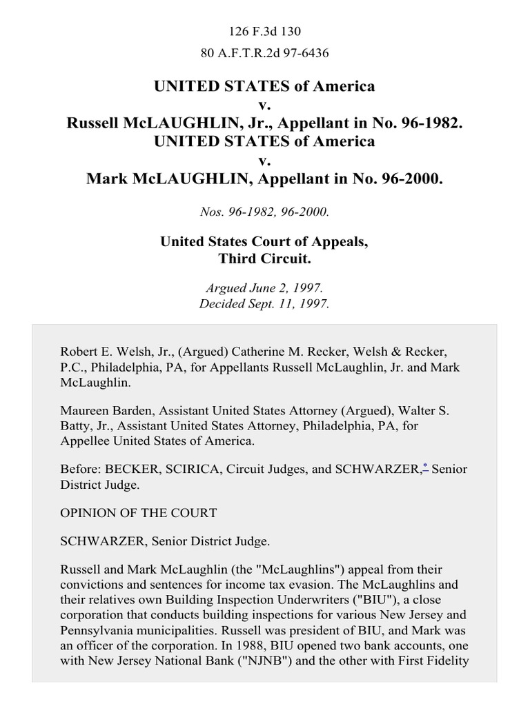 United States v. Russell McLaughlin JR., in No. 96-1982. United States ...