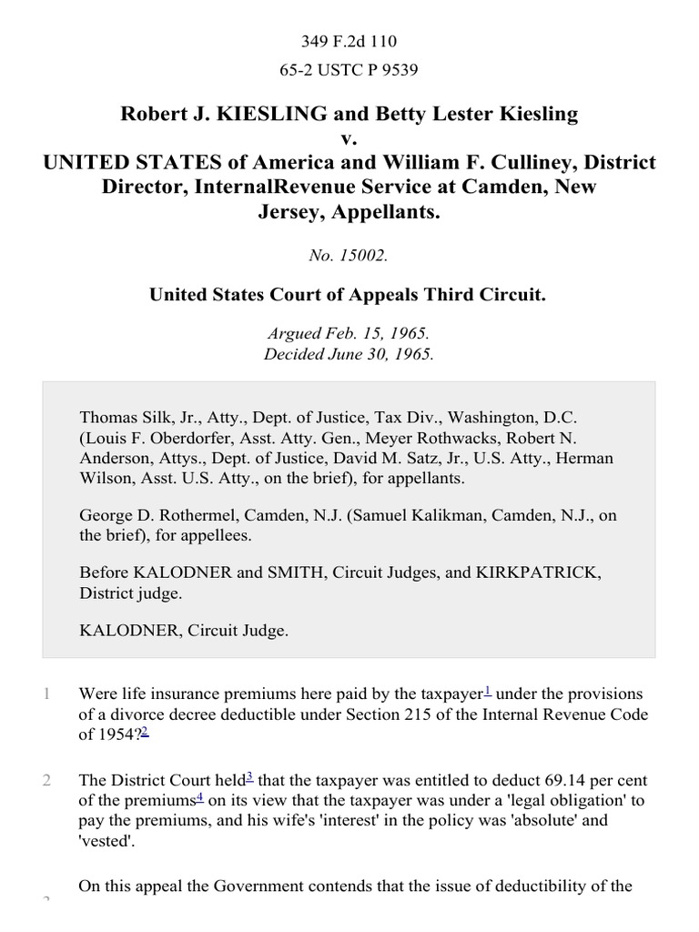 Robert J. Kiesling and Betty Lester Kiesling v. United States of ...