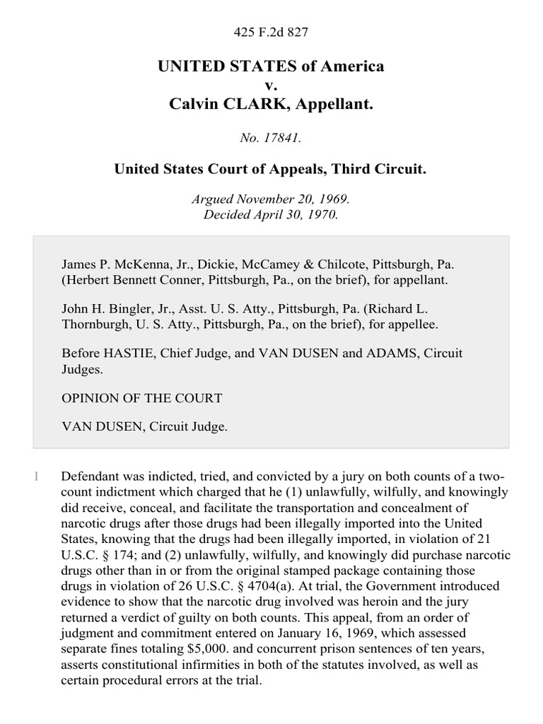 UNITED STATES of America v. Calvin CLARK, Appellant | PDF | Miranda ...