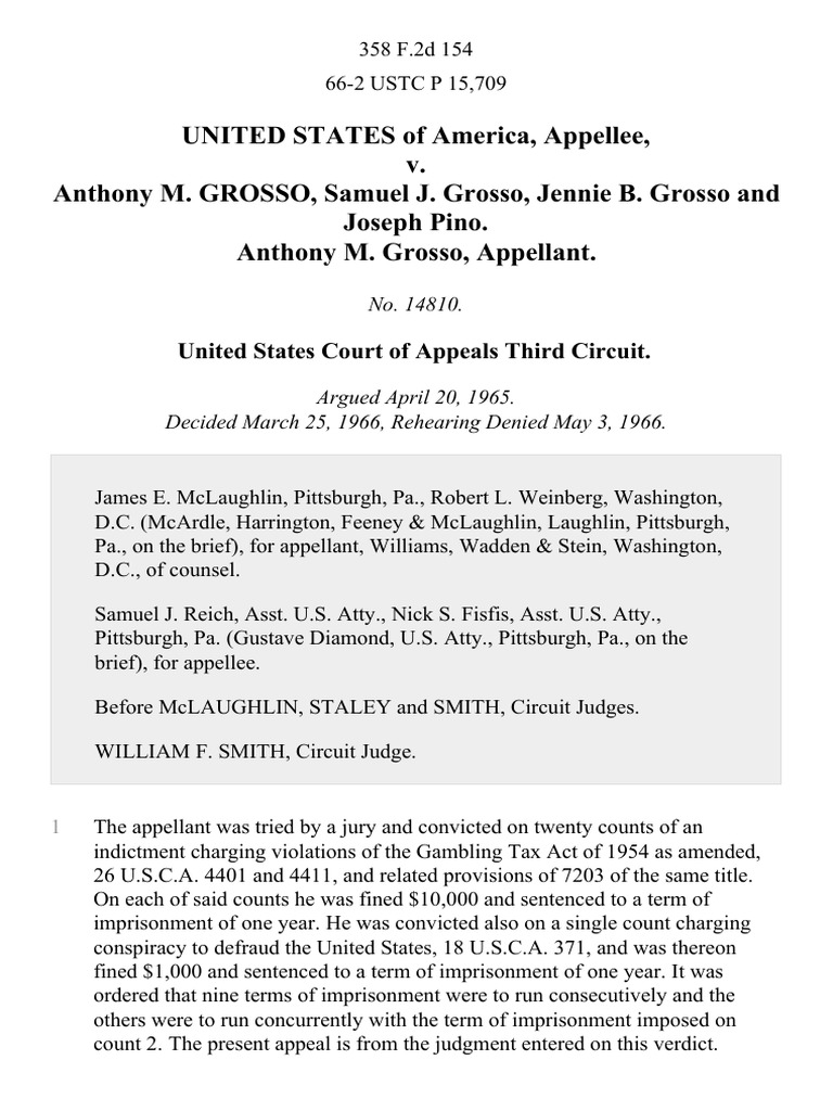 United States v. Anthony M. Grosso, Samuel J. Grosso, Jennie B. Grosso ...