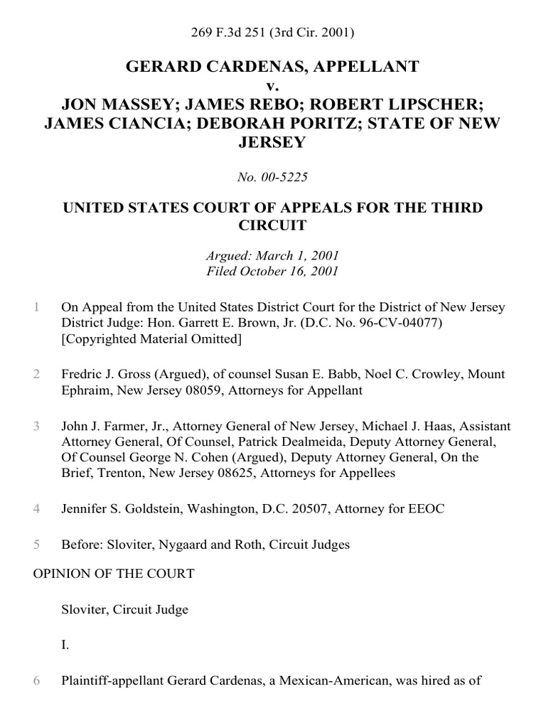 Gerard Cardenas v. Jon Massey James Rebo Robert Lipscher James Ciancia ...