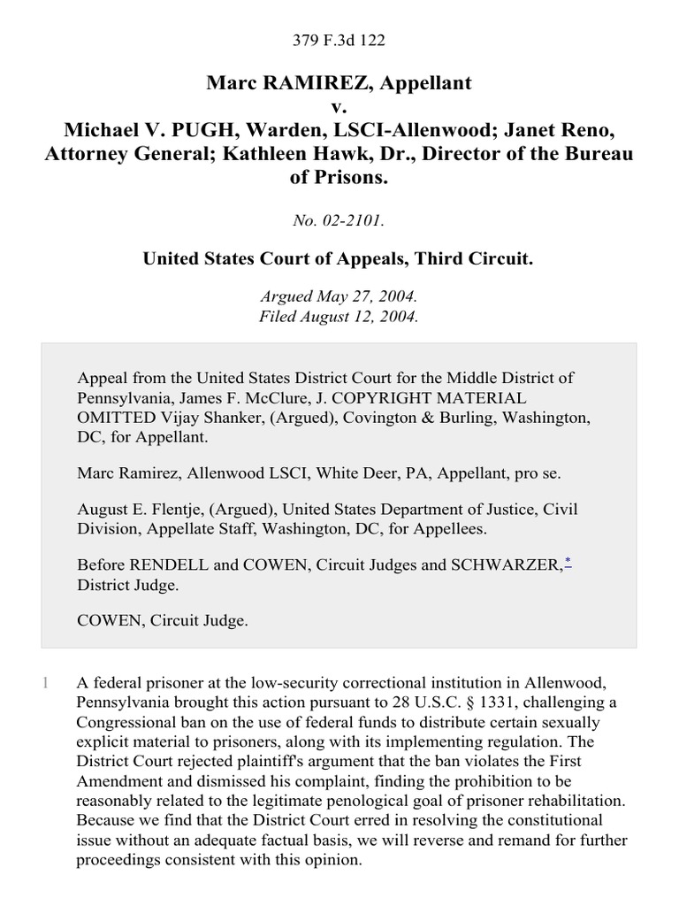 Marc RAMIREZ, Appellant v. Michael V. PUGH, Warden, LSCI-Allenwood ...