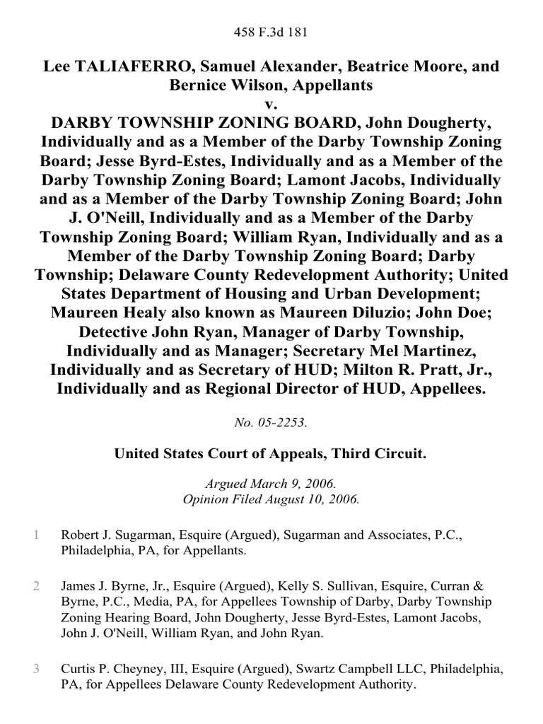 Darby Township Zoning Variance Appeal | PDF | Standing (Law) | Federal ...