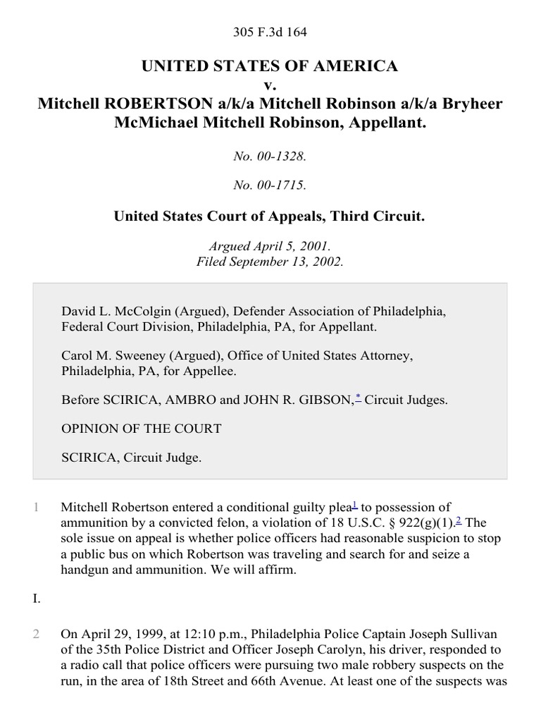 United States v. Mitchell Robertson A/K/A Mitchell Robinson A/K/A ...