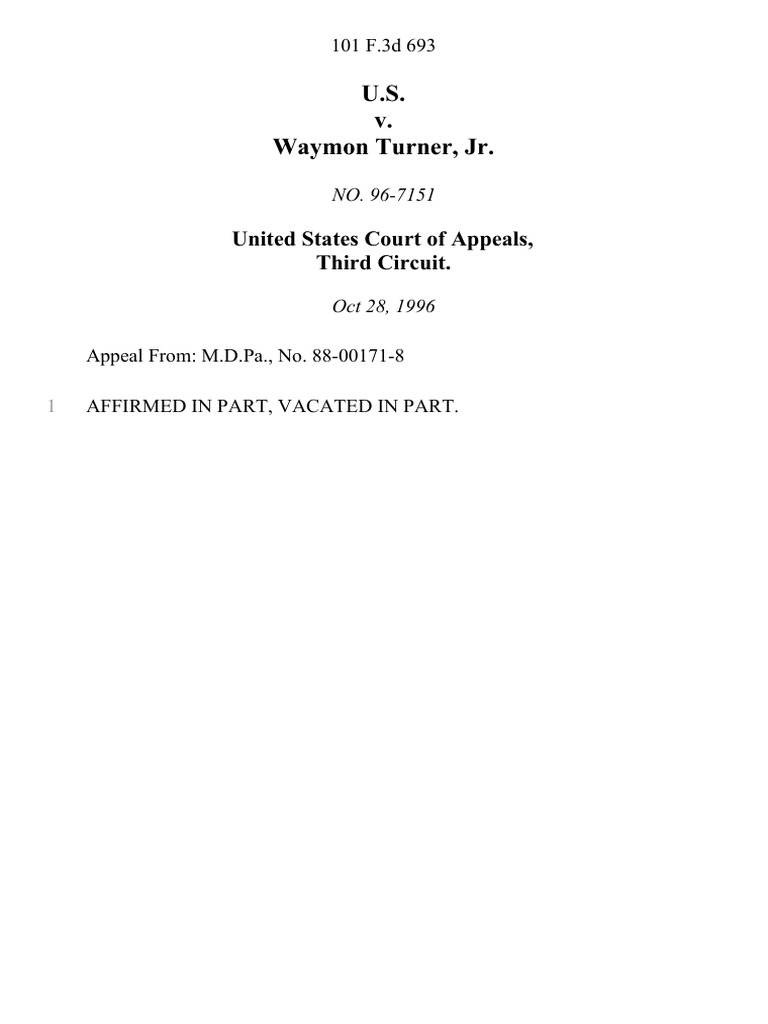 U.S. v. Waymon Turner, Jr. Appeal Summary | PDF | Federal Reporter ...