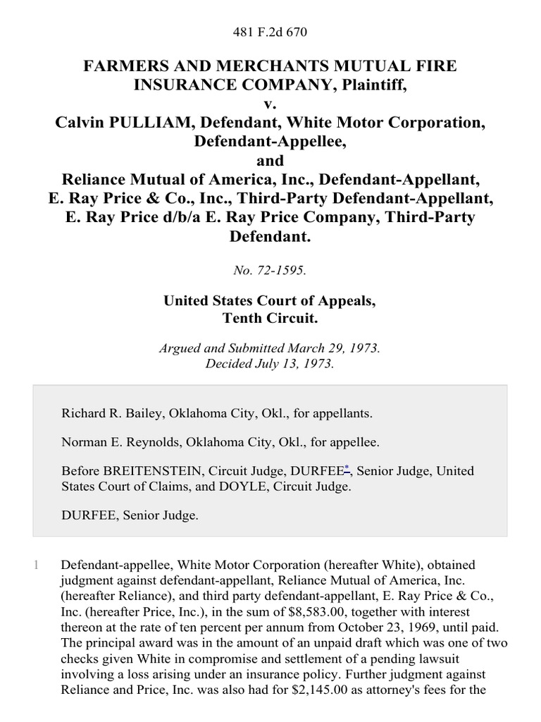 United States Court of Appeals, Tenth Circuit | PDF | Insurance ...