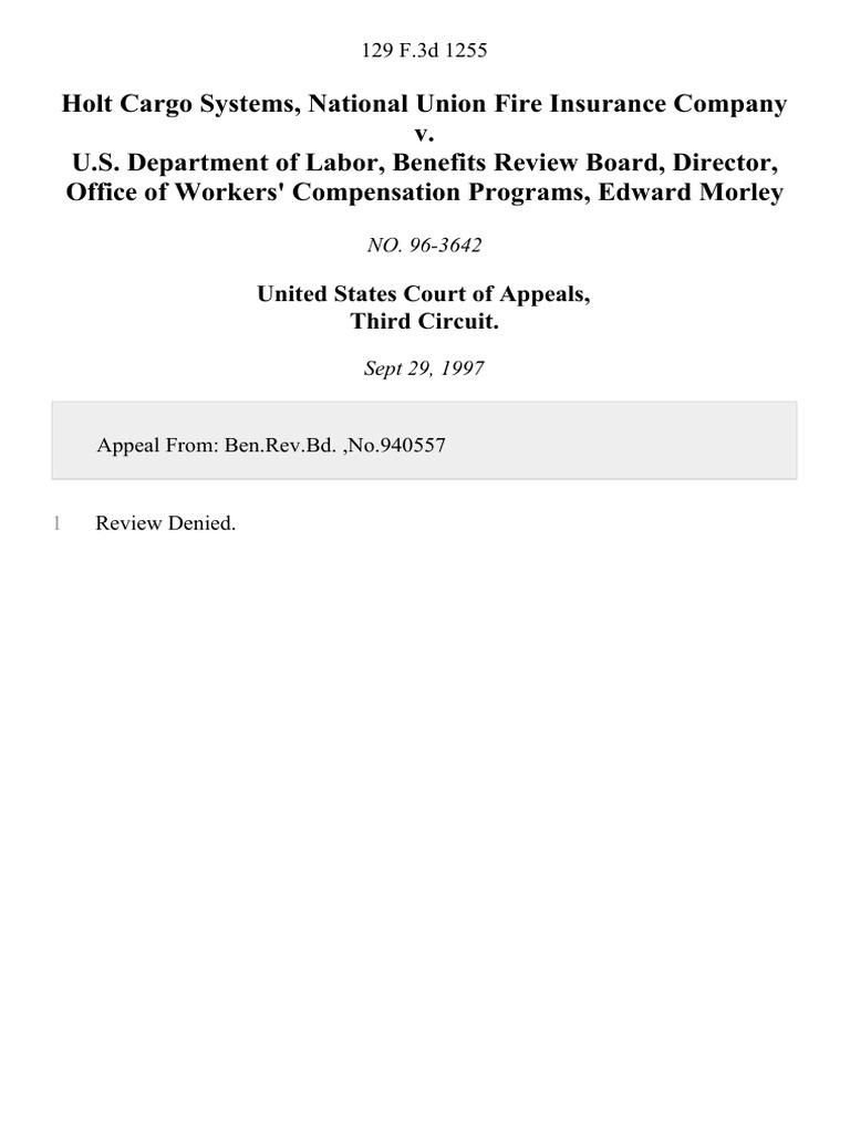 Holt Cargo Systems, National Union Fire Insurance Company v. U.S ...