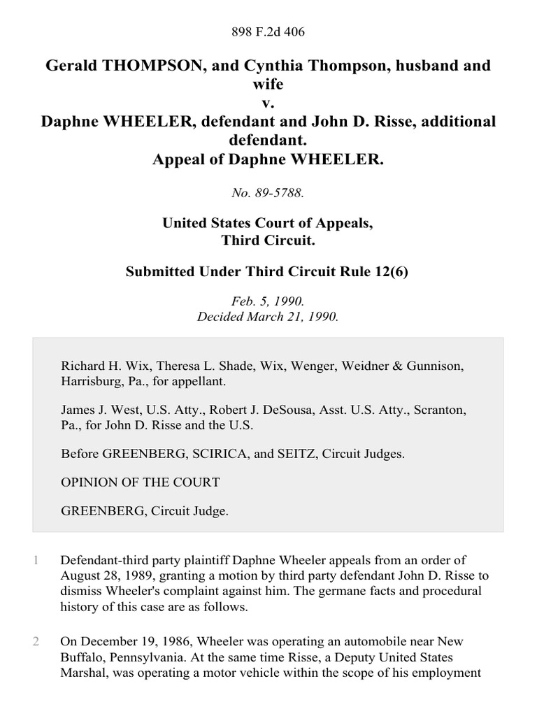 Gerald Thompson, and Cynthia Thompson, Husband and Wife v. Daphne ...