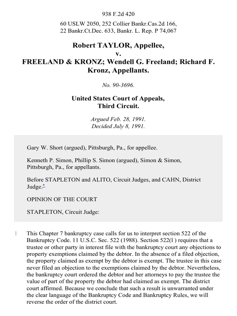Robert Taylor v. Freeland & Kronz Wendell G. Freeland Richard F. Kronz ...