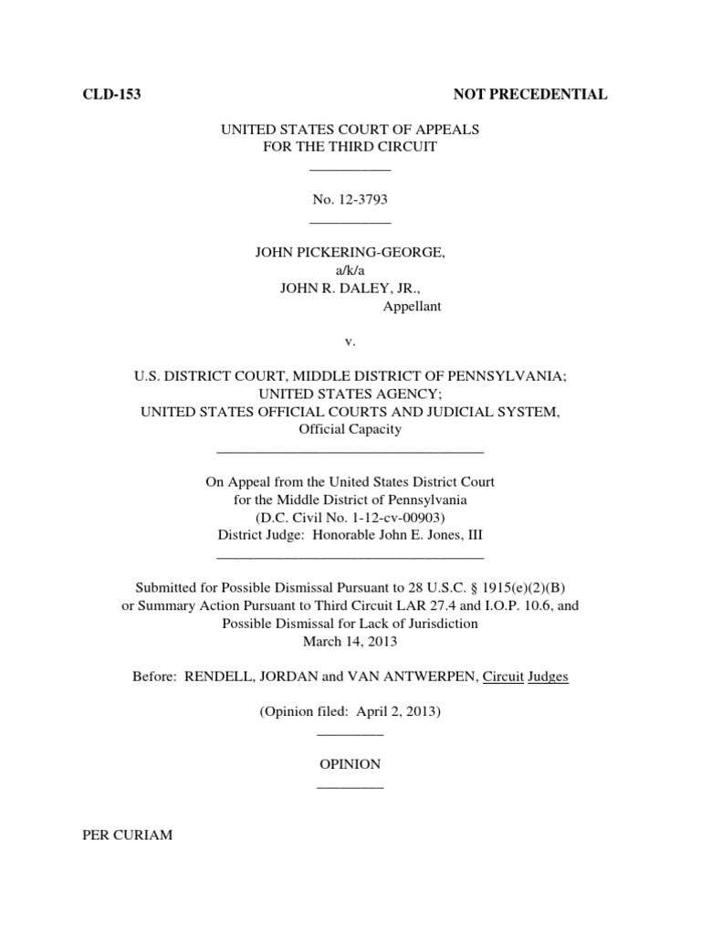 John Pickering-George v. USDC MDPA, 3rd Cir. (2013) | PDF | Lawsuit ...