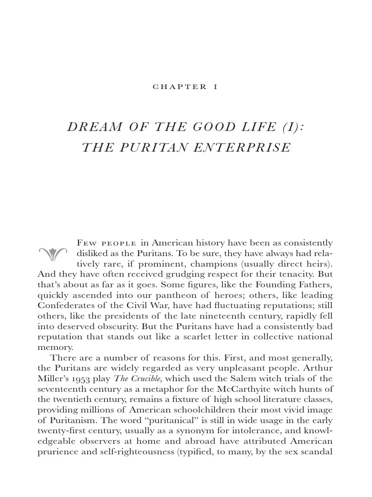 Puritans and the American Dream | PDF | Puritans | Protestantism